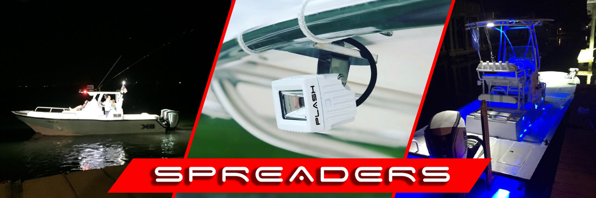 Marine LED Spreader Lights | Spot and Flood Beams | Plash