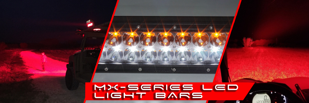 Dual Color Light Bar | Red and Amber MX- Series LED | Plash