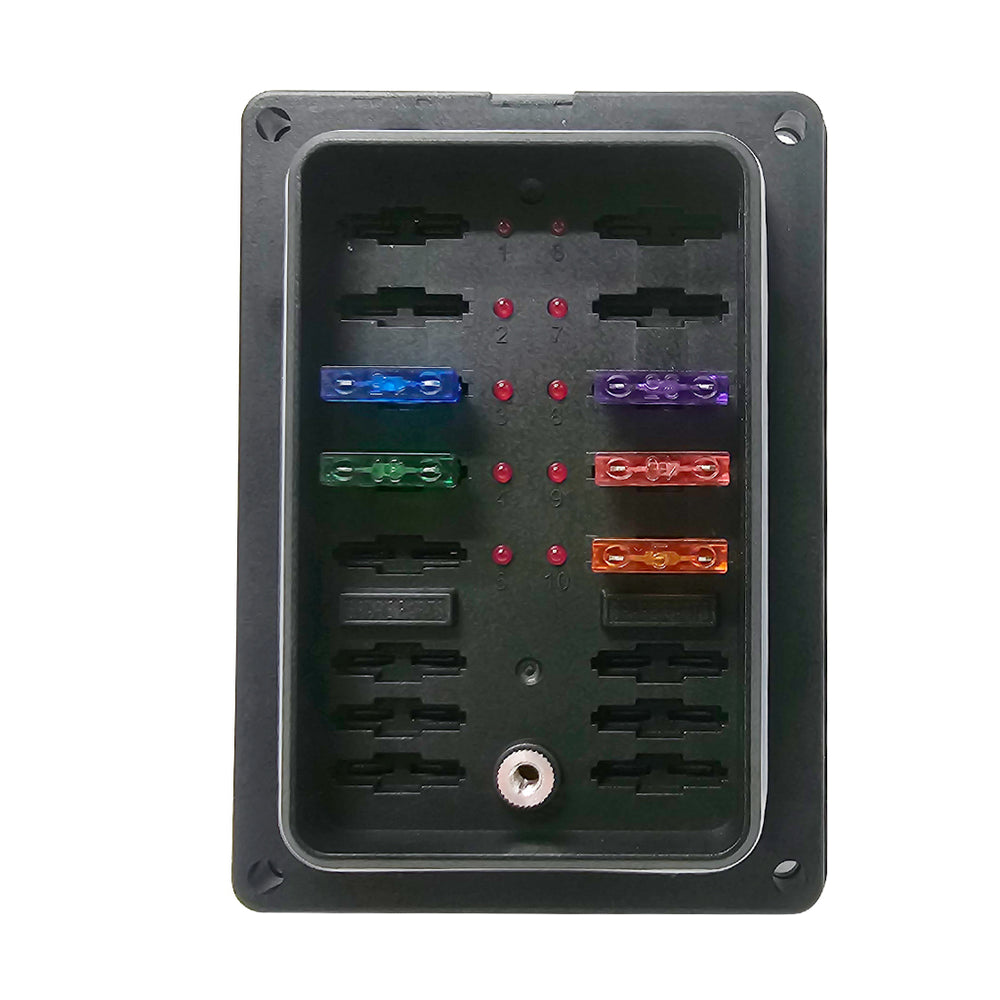 10 Way Marine-Auto Fuse Box | Waterproof | LED Indicator