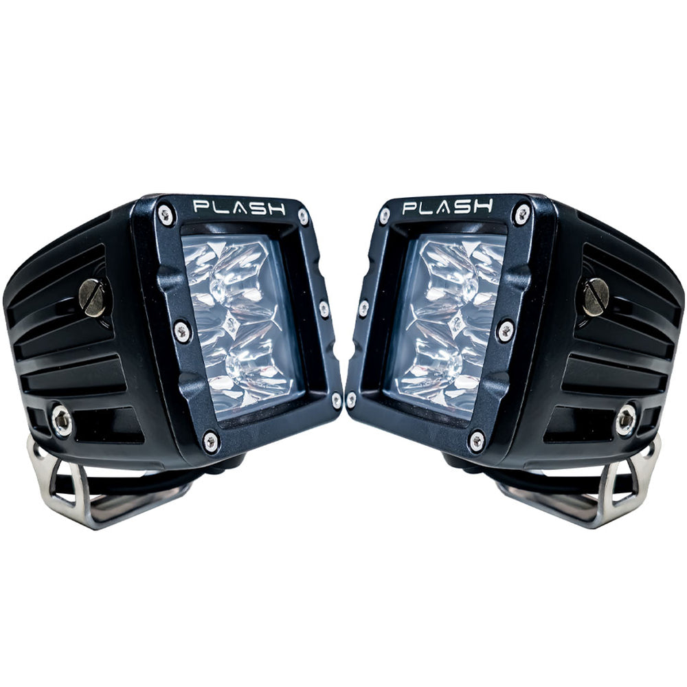 PlashLights 20W LED Cube Lights- 35° Linear Flood - Pair