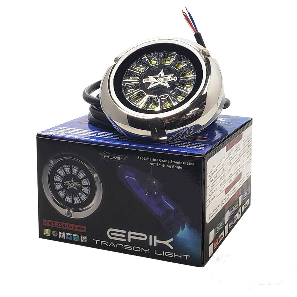 EPIK Marine Underwater LED Transom Boat Light | RGBW | Plash