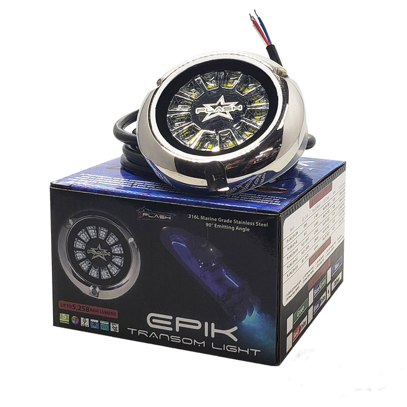 EPIK Marine Underwater LED Transom Boat Light | RGBW | Plash