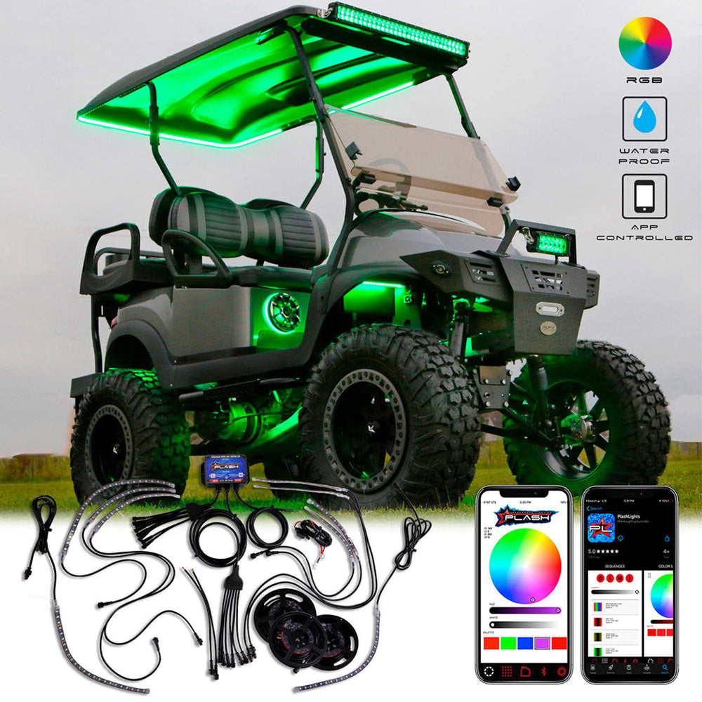 PLASH Ultimate Golf Cart Kit | Color Changing LED | 4-PASS