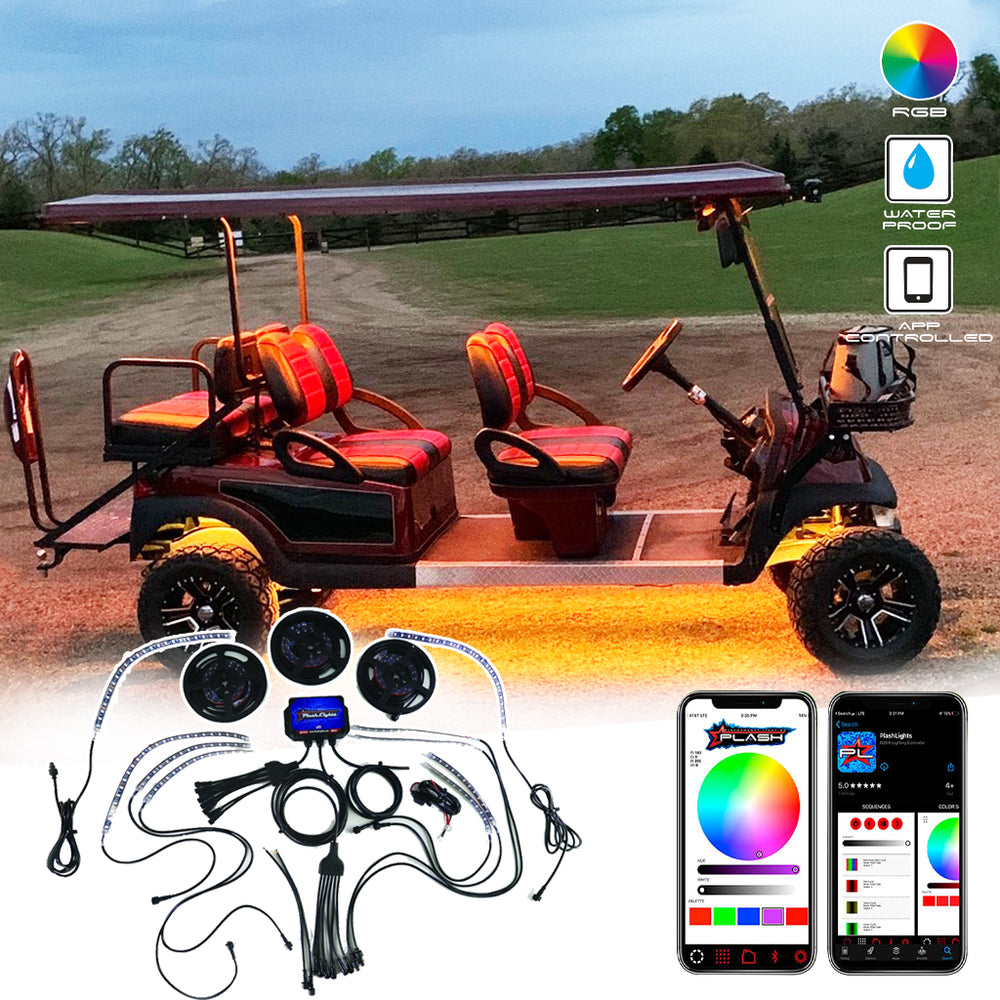 PLASH Ultimate Golf Cart Kit | Color Changing LED's | LIMO