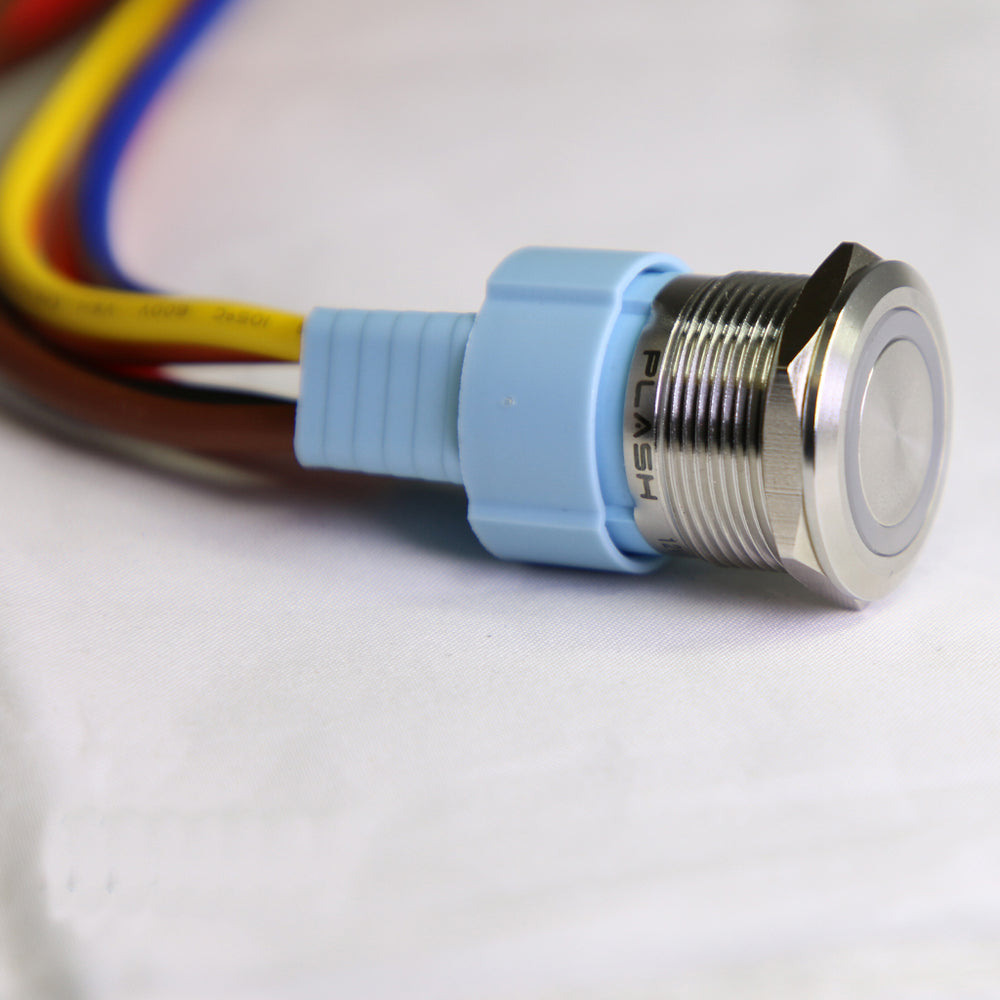 Marine Push Button Illuminated Switch | Blue | 15A | PLASH