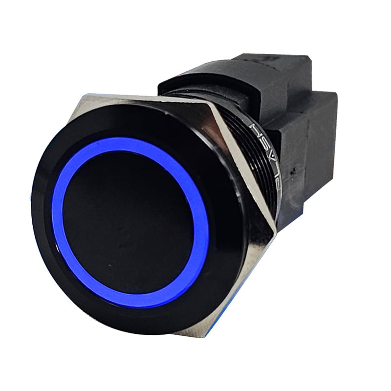 Marine Push Button Switch - RGB - 10A - Black Anodized