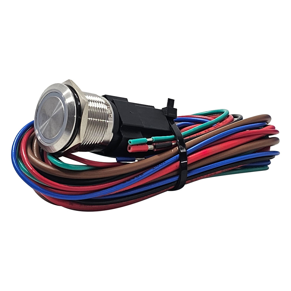 Marine Push Button Switch - RGB - 10A - Stainless Steel