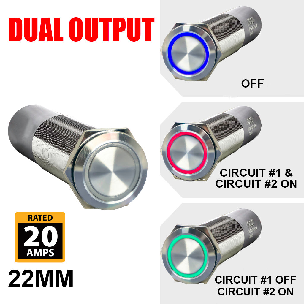 REVERT Harsh Environment | Dual Output | 3 Color | Push Button Marine