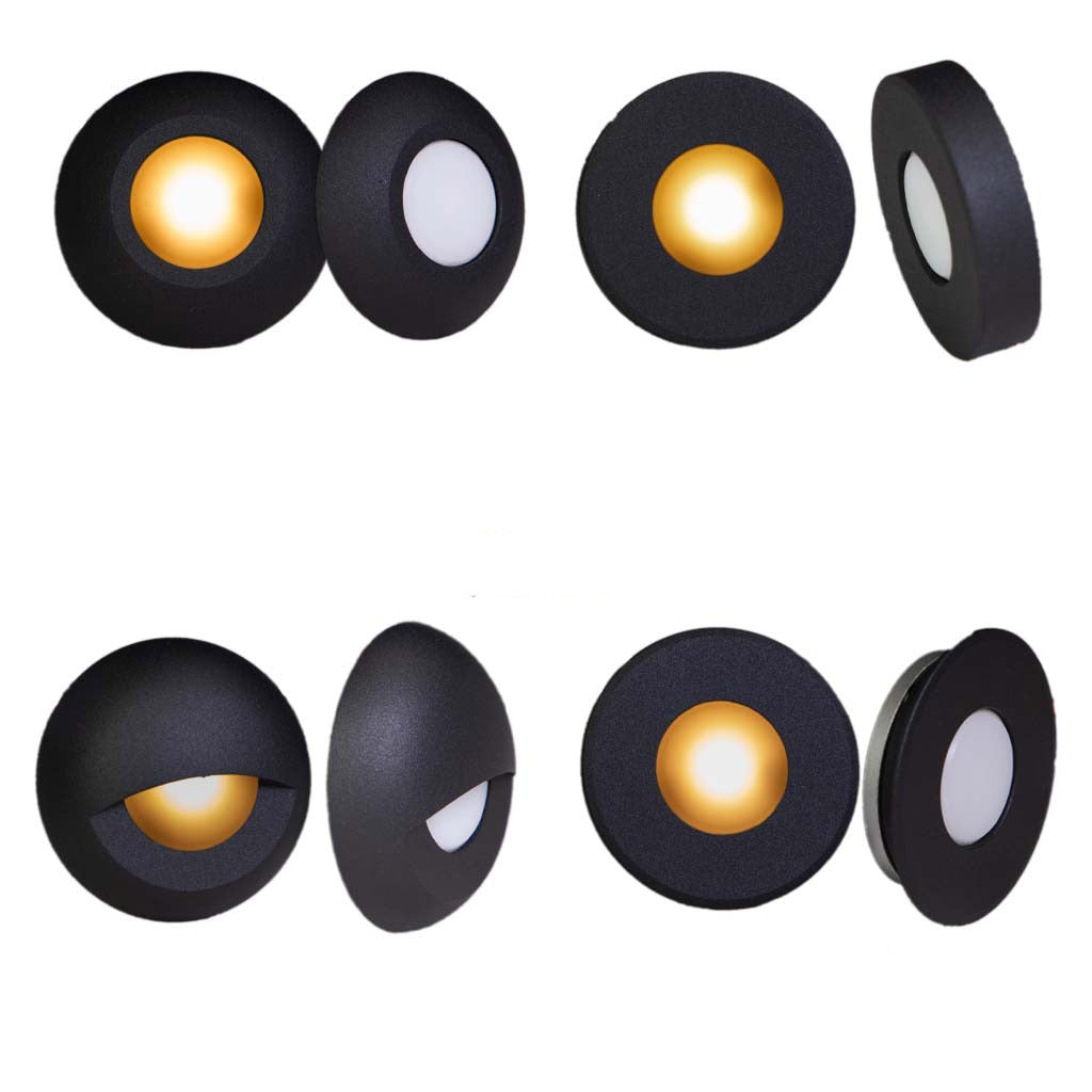 Gravity Surface Mount LED Deck Light - Black Housing - Warm White