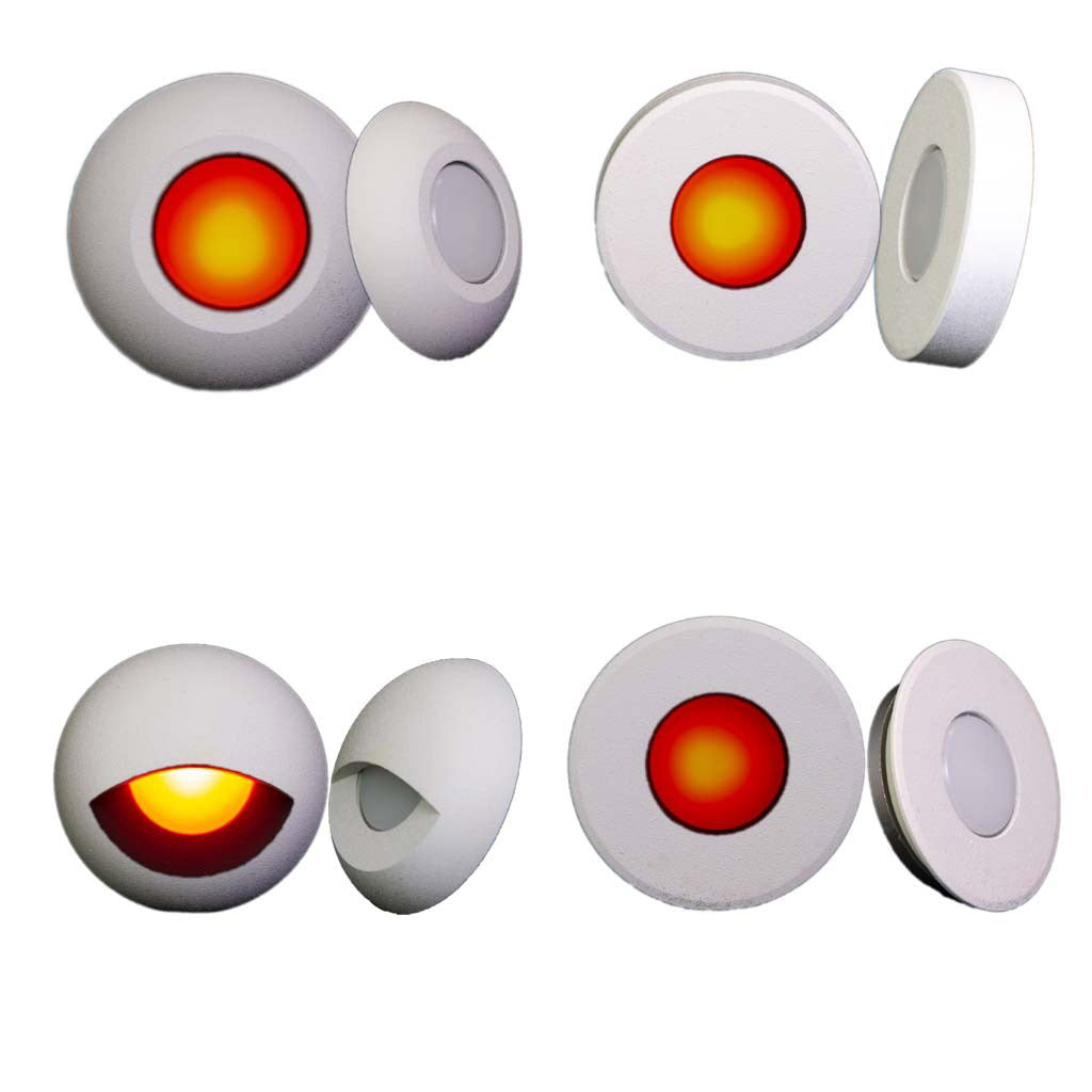 Gravity Surface Mounted LED Deck Light - White Housing - Red