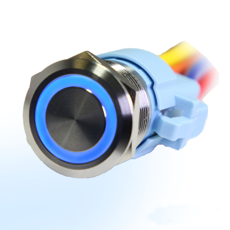 Marine Push Button Illuminated Switch | Blue | 15A | PLASH