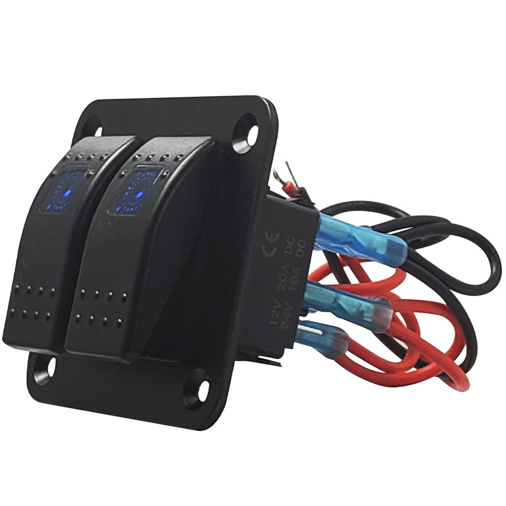 2 Gang Marine Grade Rocker Switch Panel