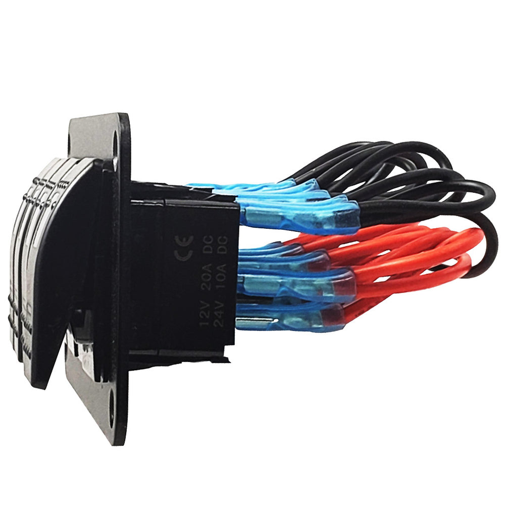 4 Switch Panel 12V | Rocker Switch | Waterproof | Plash