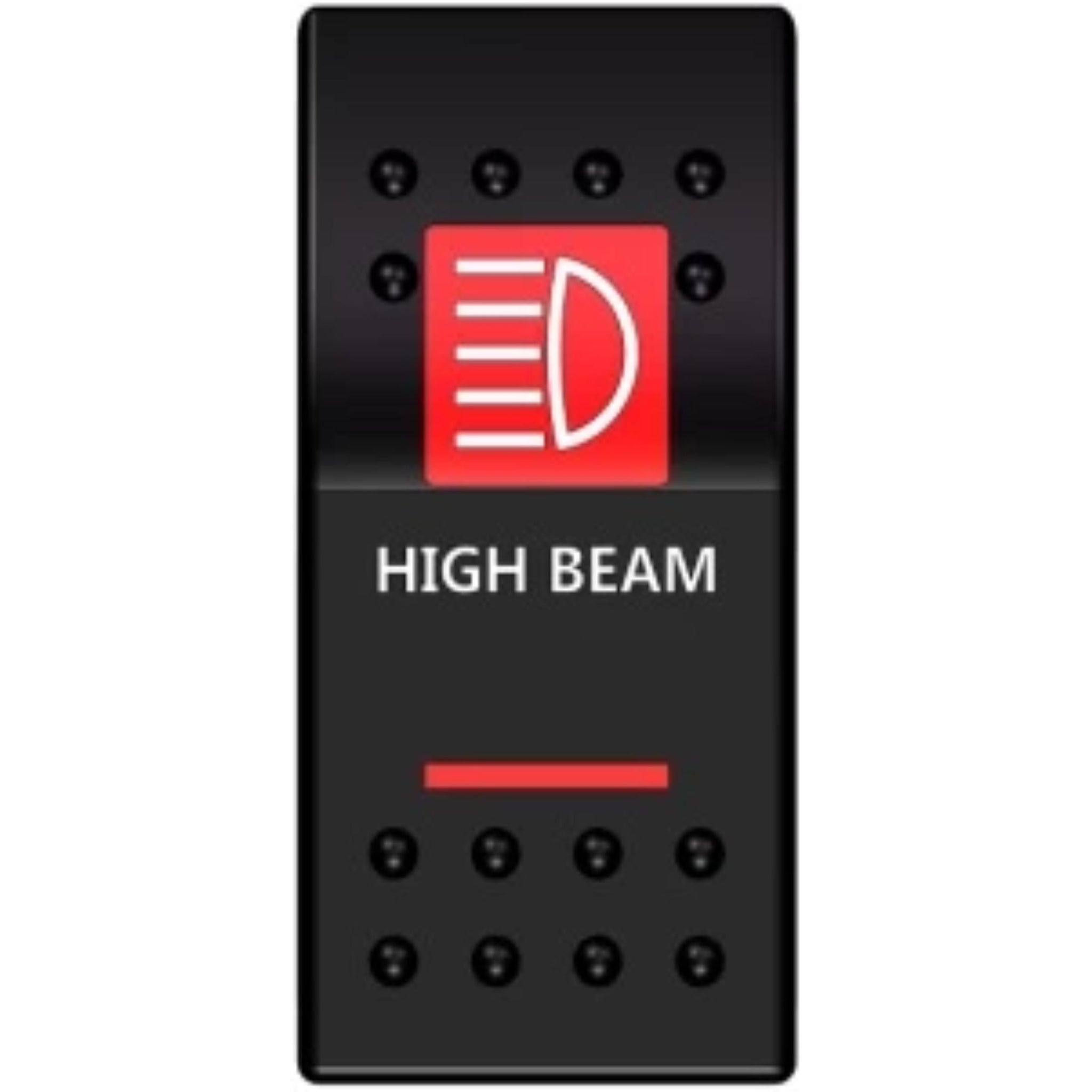 High Beam | SPST-Rocker Switch | Illuminates Red | 20A-12VDC