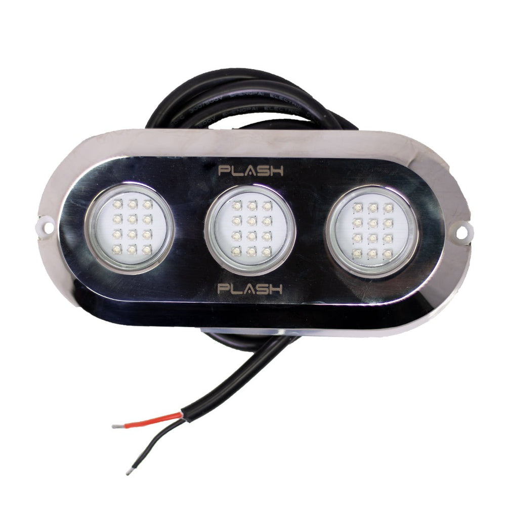 PlashLights Marine Underwater Transom Lights | Green | Stainless Steel