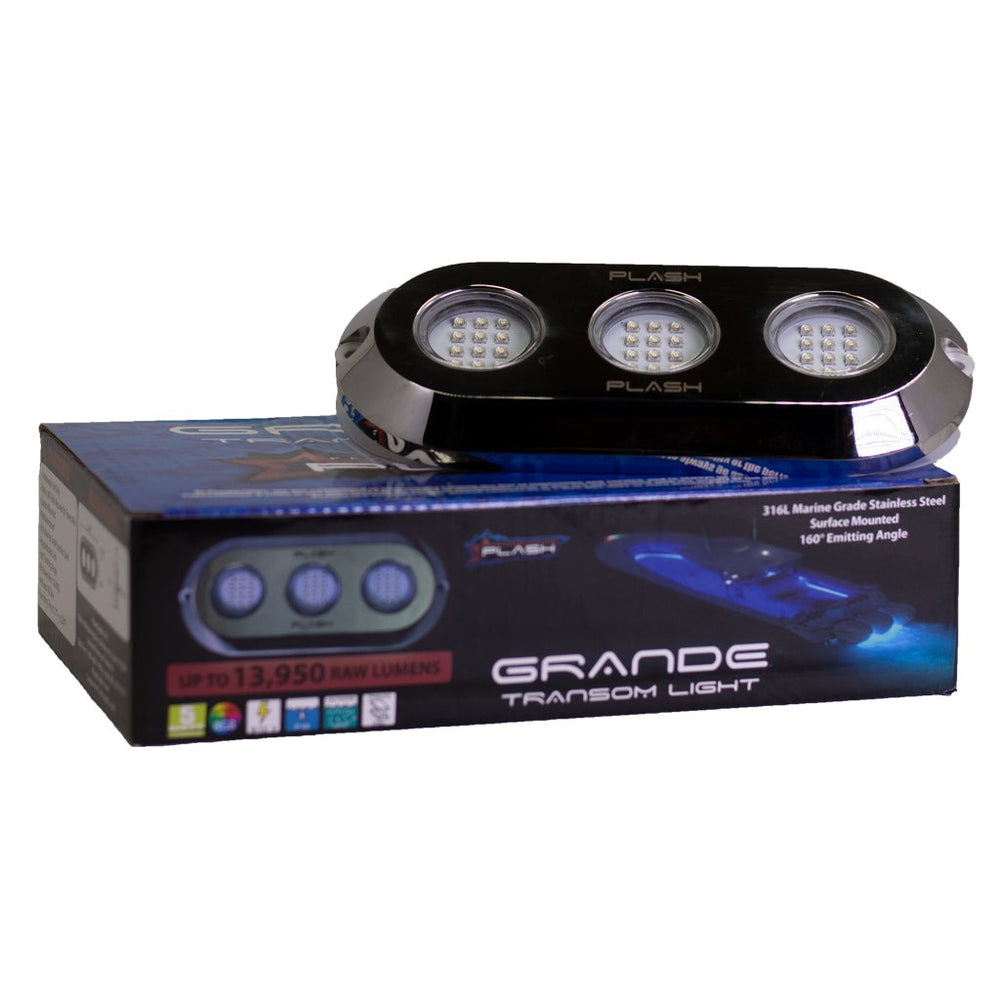 Plash | Marine Underwater Transom Lights | BLUE | 316L Steel