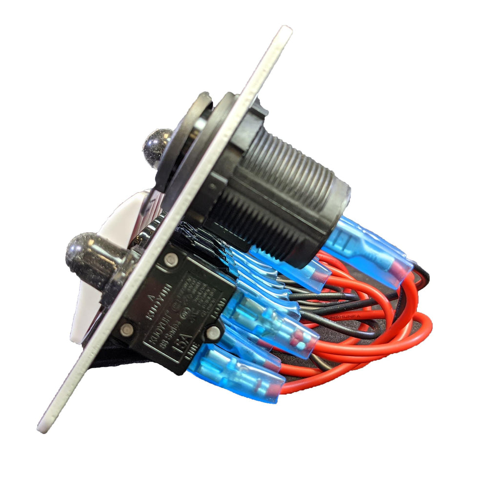 5 Switch Panel with Breakers & Voltmeter - Marine