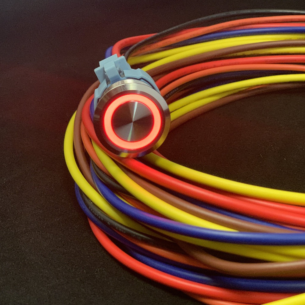 Marine Push Button Illuminated Switch | Red | 15A | Plash