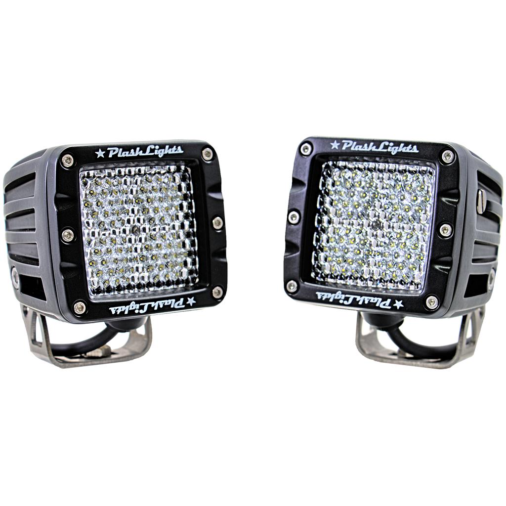 PlashLights 20W LED Cube Lights- 160° Diffused - Pair