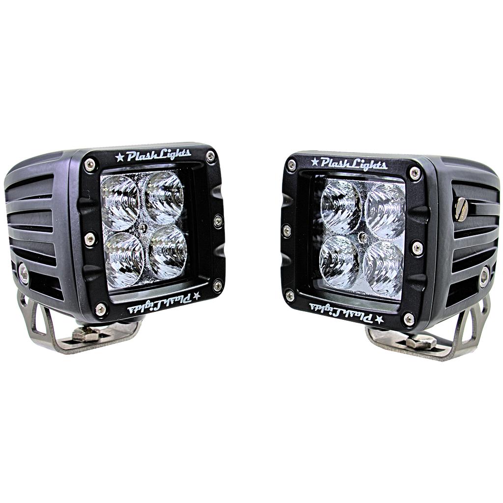 PlashLights 20W LED Cube Lights- 35° Linear Flood - Pair